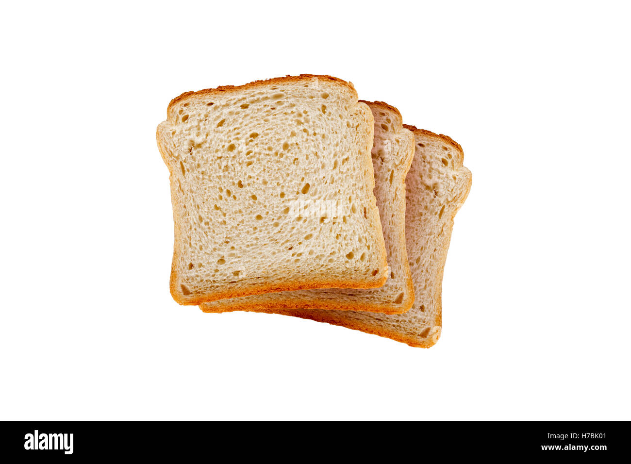 Top view of slices of toast bread, isolated on white background Stock ...