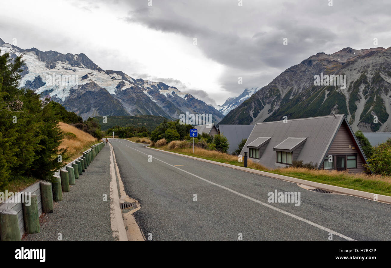 Mount Cook Village located in Hooker Valley at the base of New Zealand ...