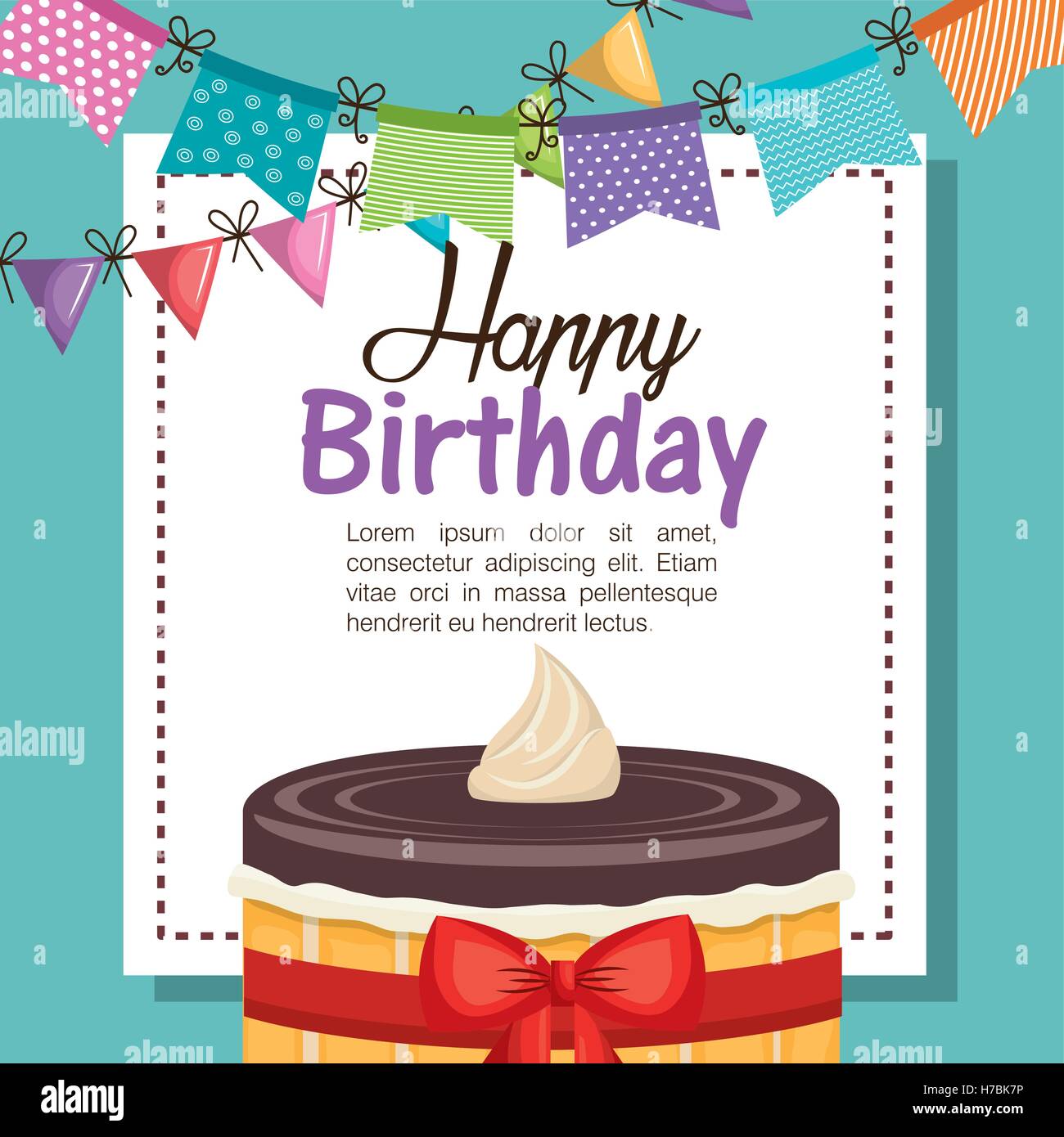 happy birthday celebration card vector illustration design Stock Vector ...