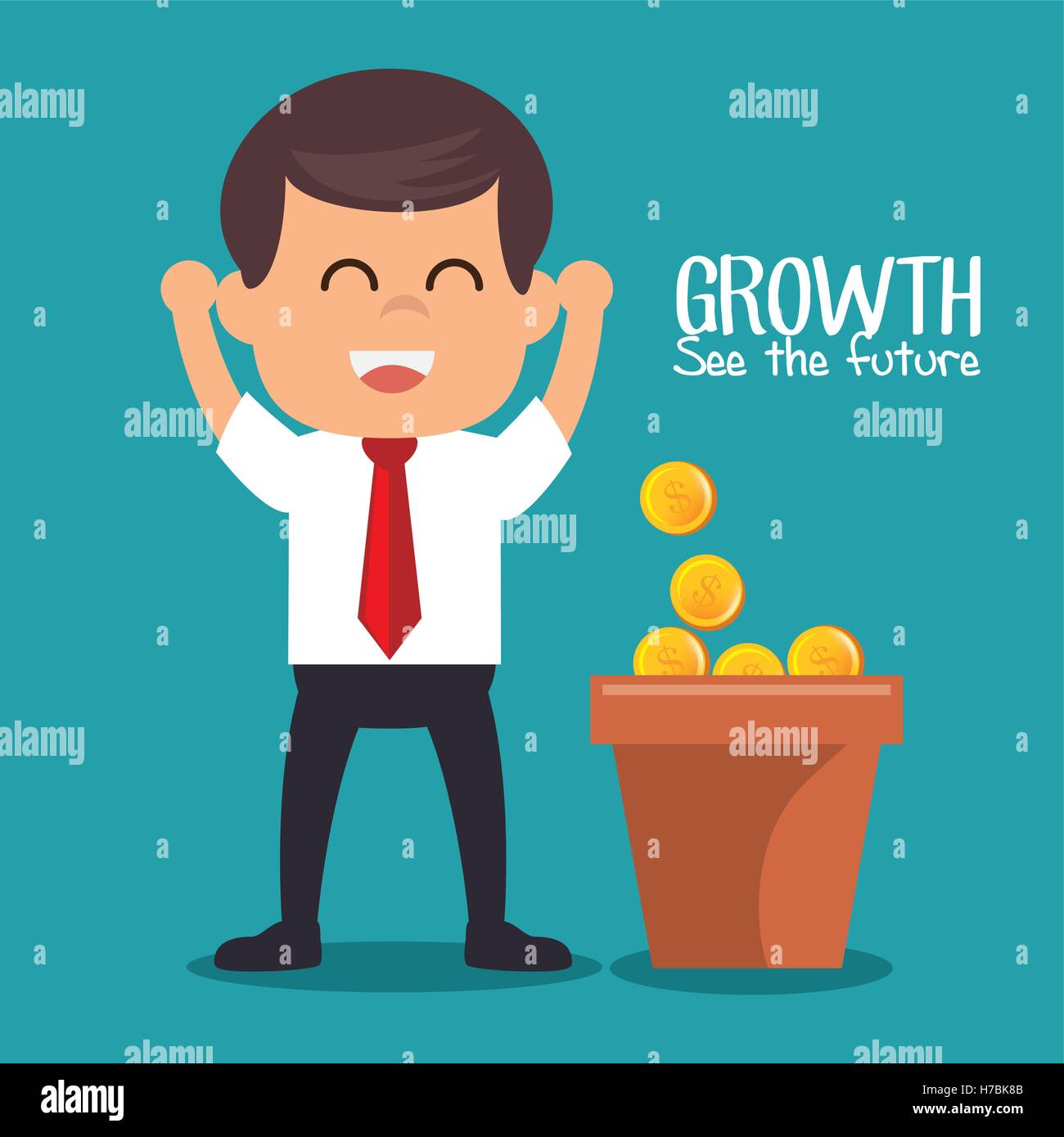 growth see the future concept vector illustration design Stock Vector ...