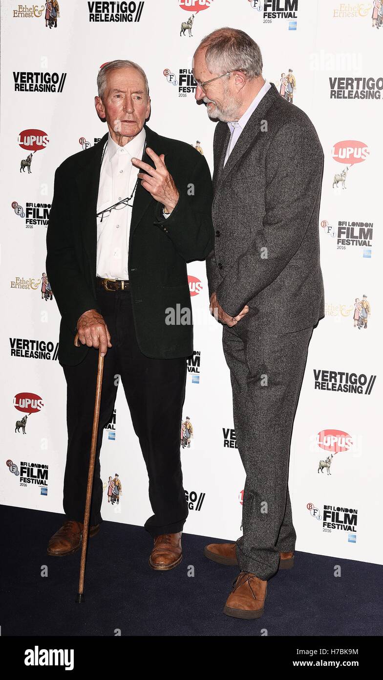 London, UK. Raymond Briggs and Jim Broadbent at the 60th BFI London ...
