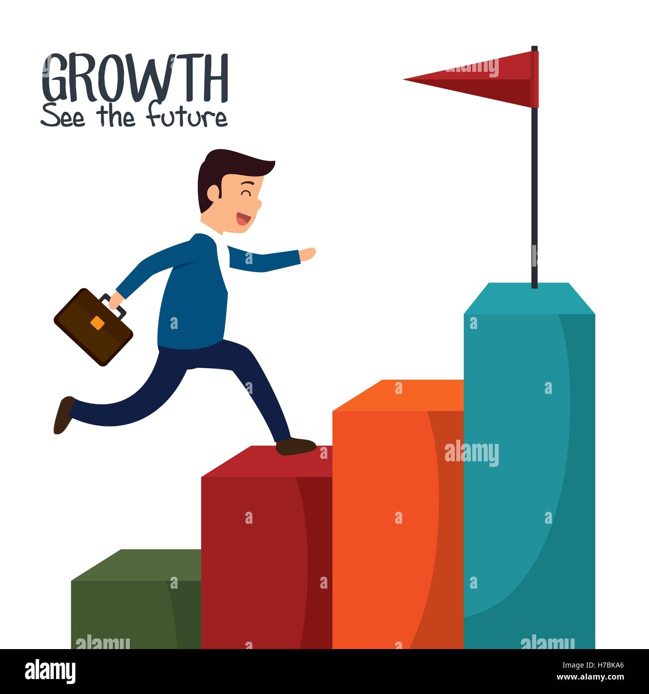 growth see the future concept vector illustration design Stock Vector ...