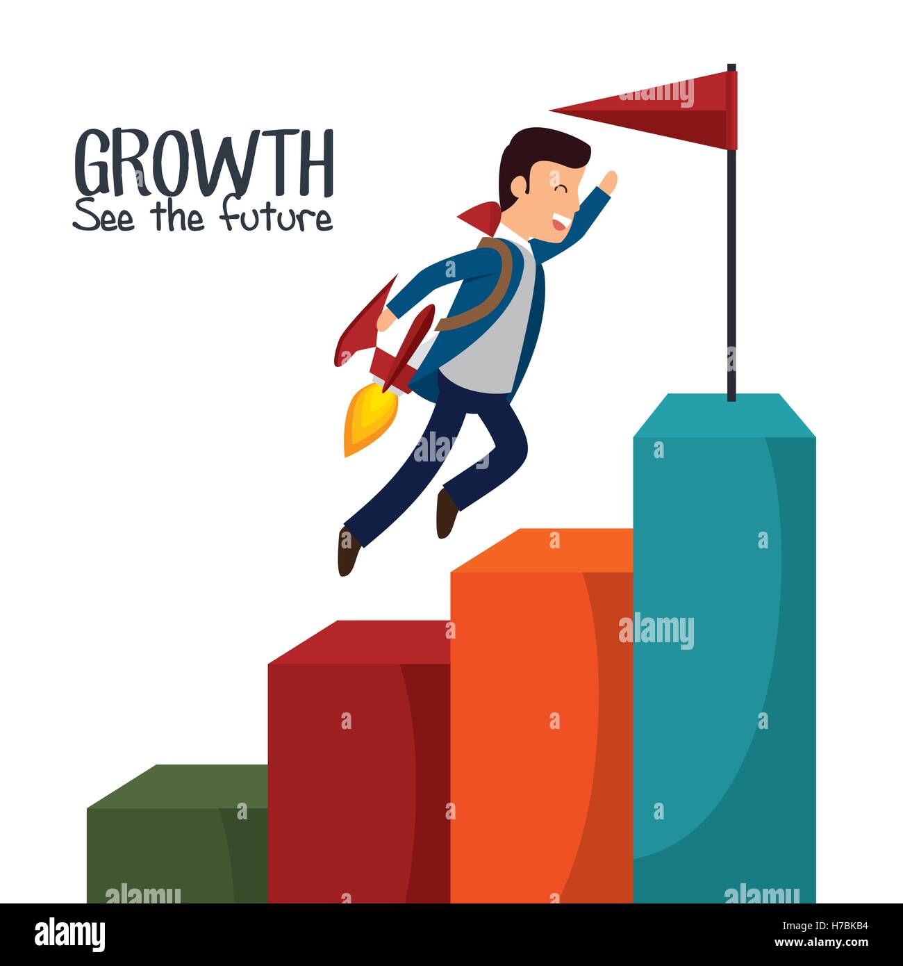 growth see the future concept vector illustration design Stock Vector ...