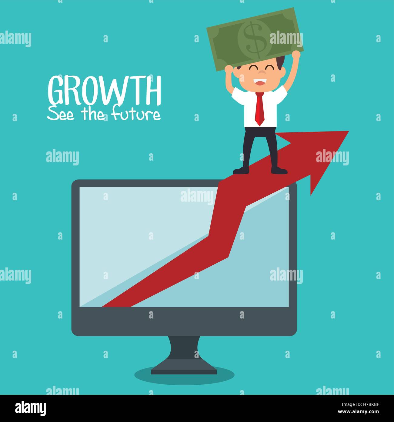 growth see the future concept vector illustration design Stock Vector ...