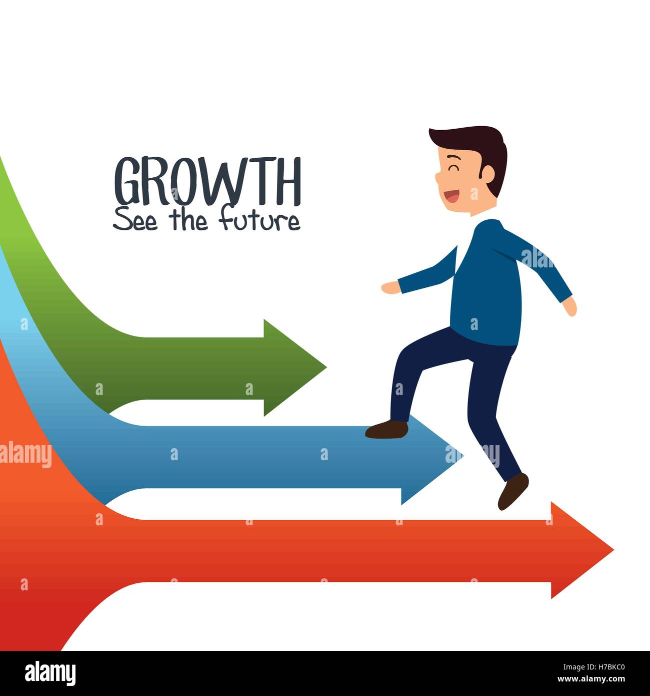 growth see the future concept vector illustration design Stock Vector ...