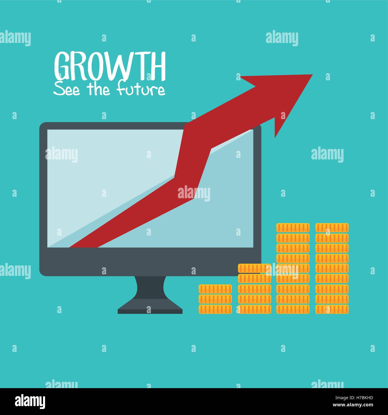 growth see the future concept vector illustration design Stock Vector ...
