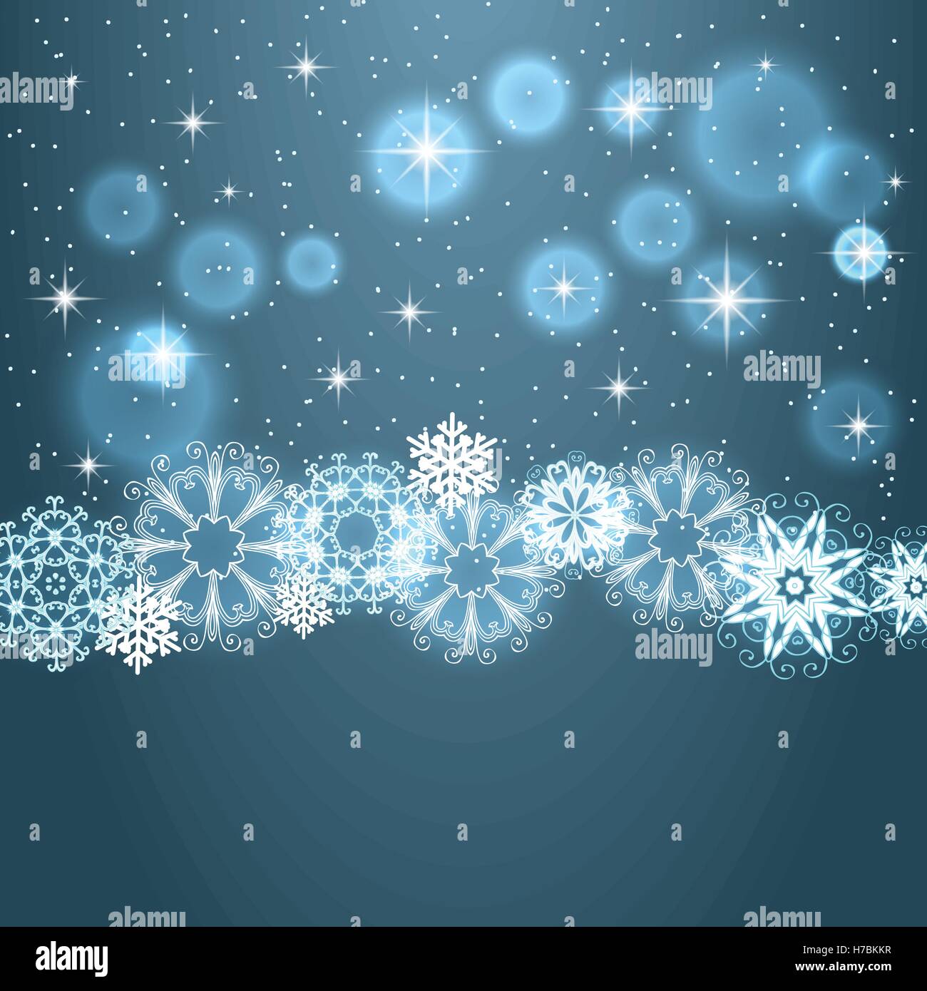 Vector illustration abstract Christmas Background. Snowflakes, night ...