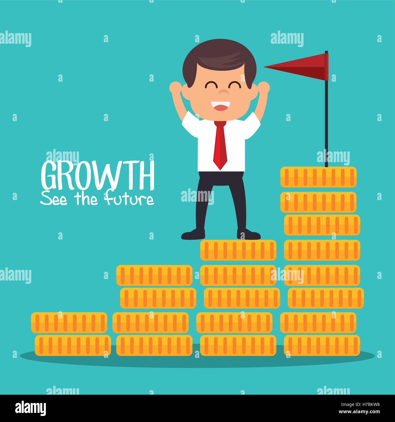 growth see the future concept vector illustration design Stock Vector ...