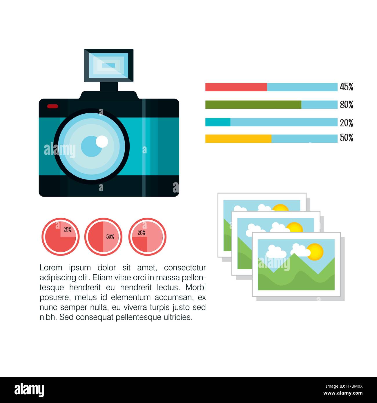 infographic technology flat icons vector illustration design Stock ...