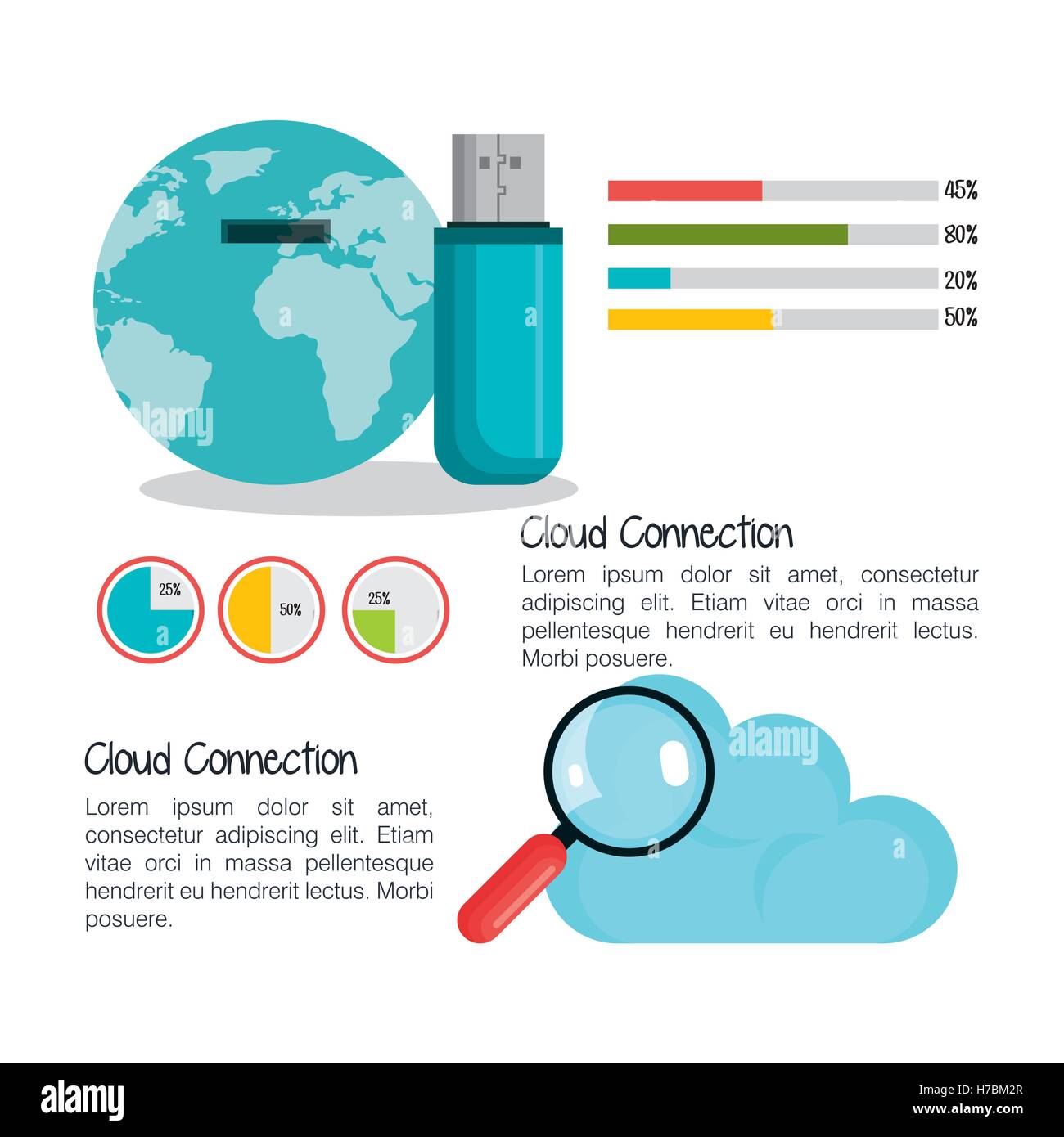 infographic technology flat icons vector illustration design Stock ...