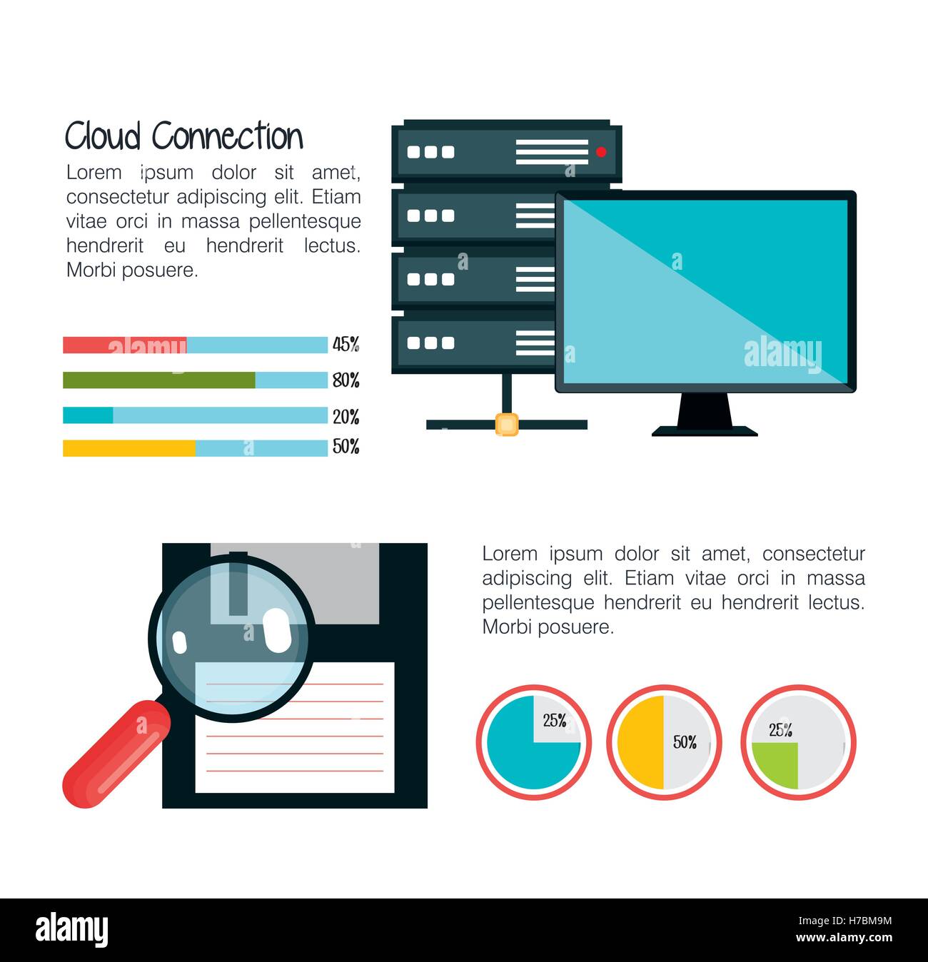 infographic technology flat icons vector illustration design Stock ...