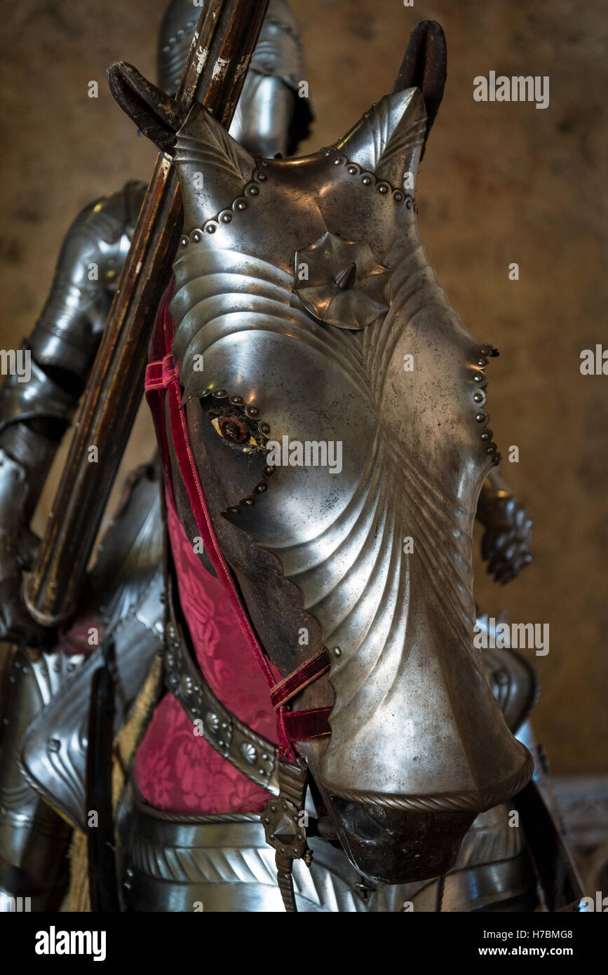 Horse's medieval armour Stock Photo - Alamy