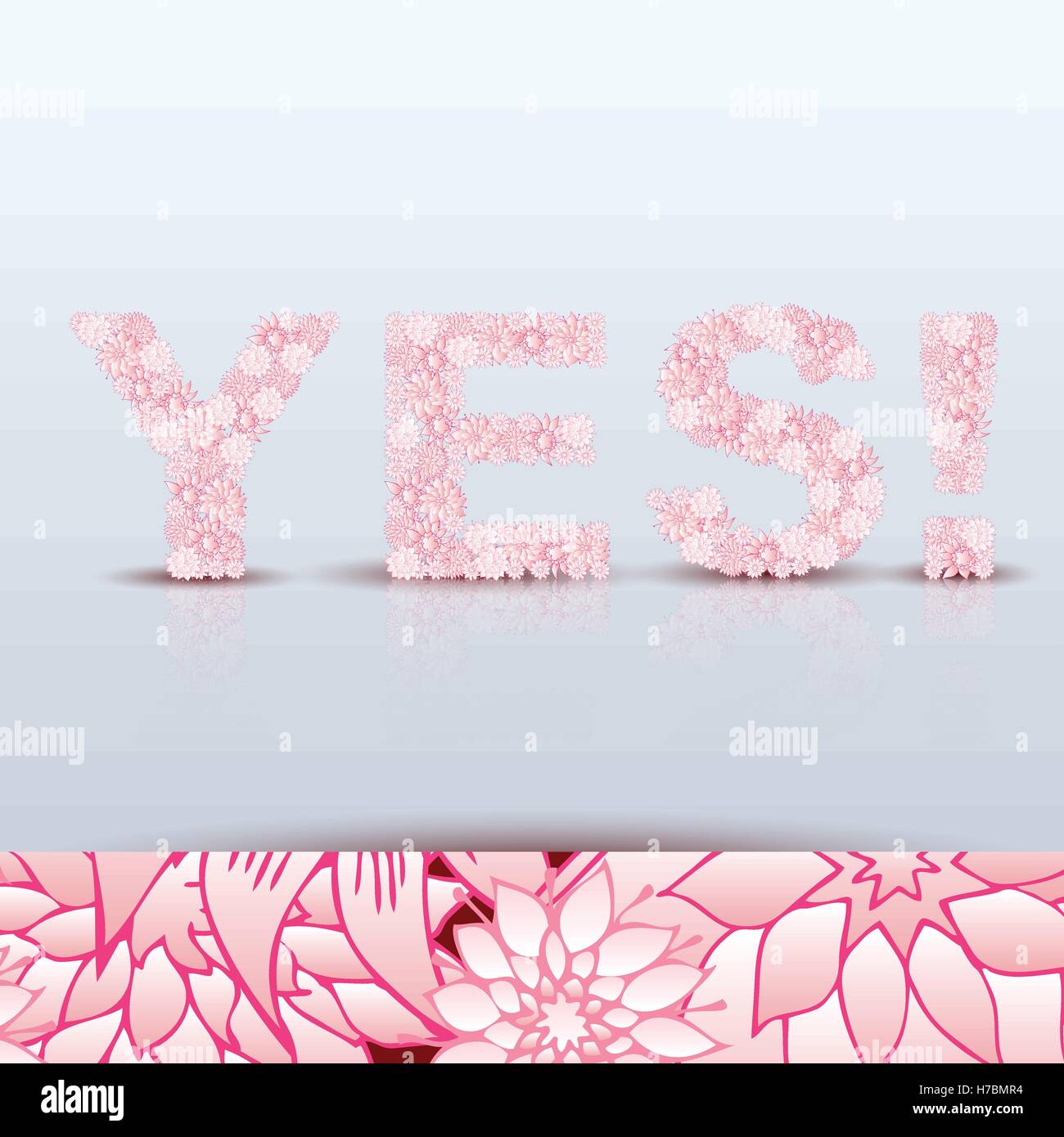 Yes word made of bright flowers and in vector Stock Vector Image & Art ...