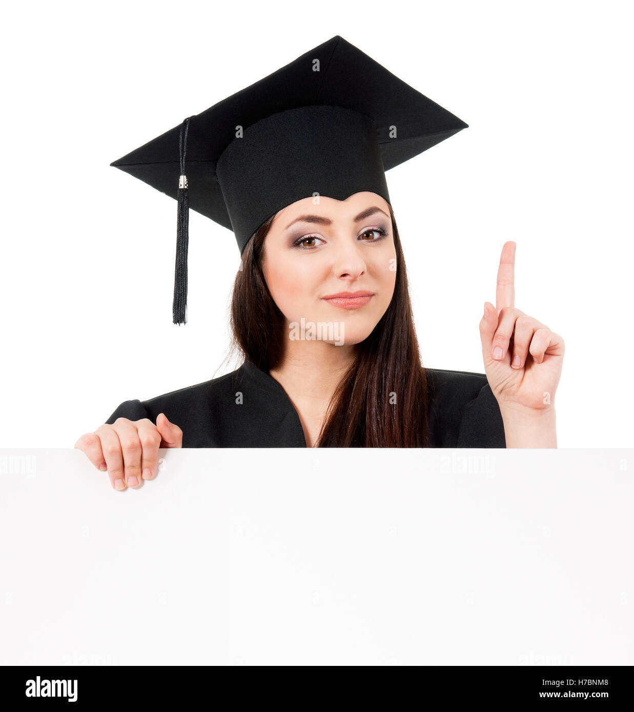Graduate student with placard board Stock Photo - Alamy