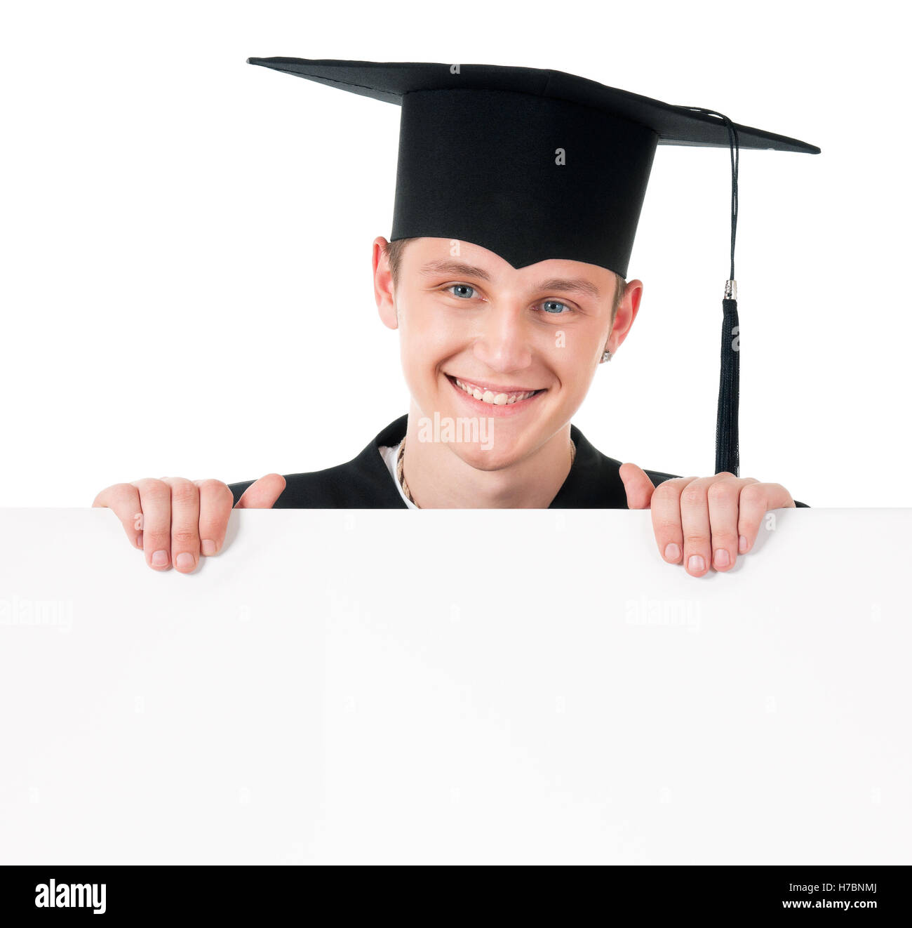 Graduate student with placard board Stock Photo - Alamy