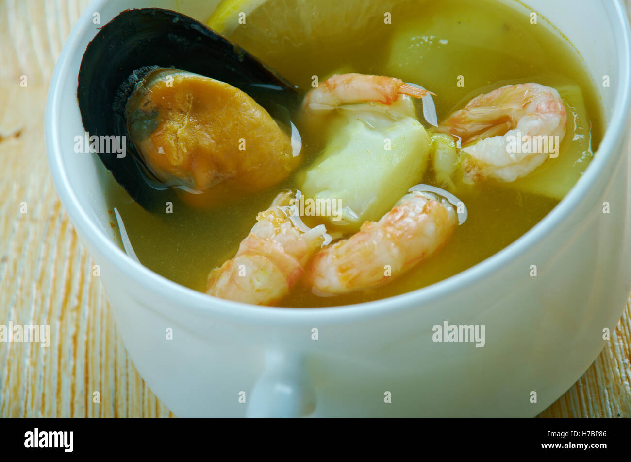Cahuamanta Mexican seafood dish made with manta ray and shrimp Stock ...