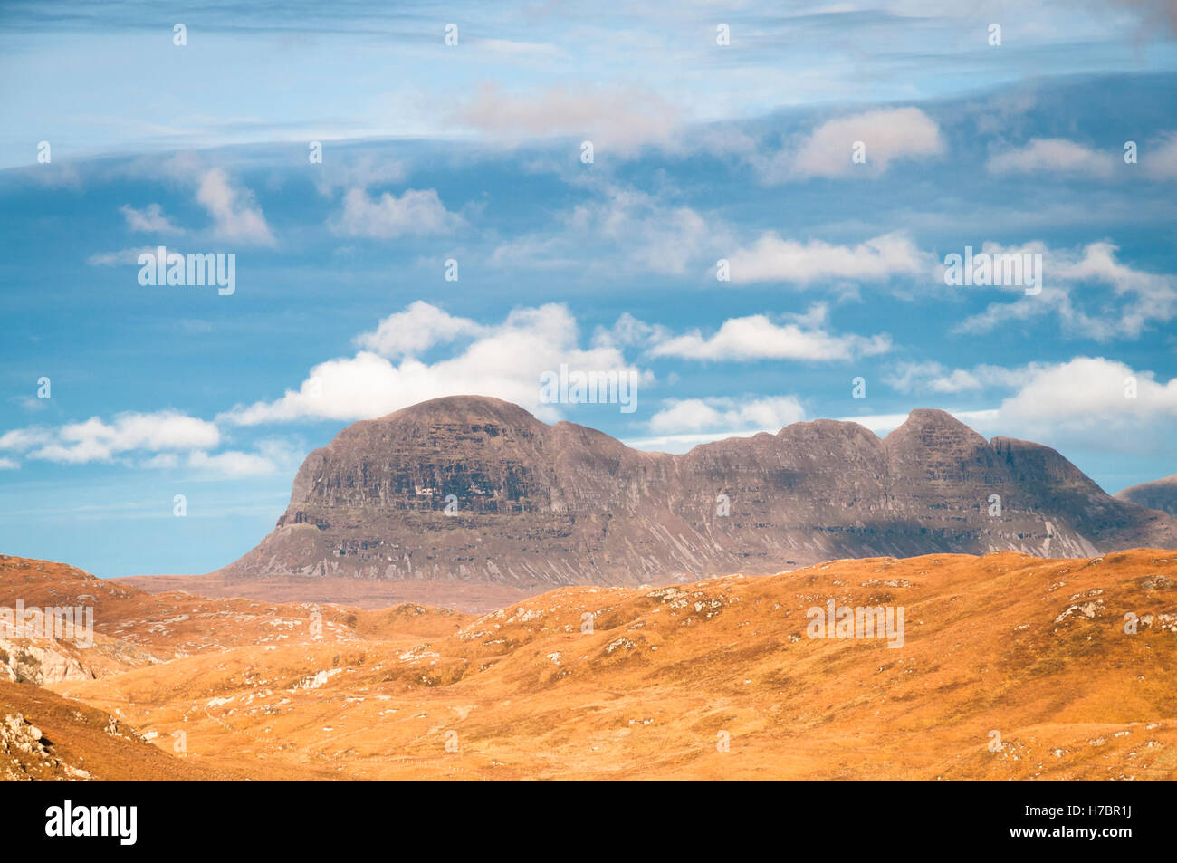 Suilven from the southwest across the Assynt wilderness, Scotland. 20 ...