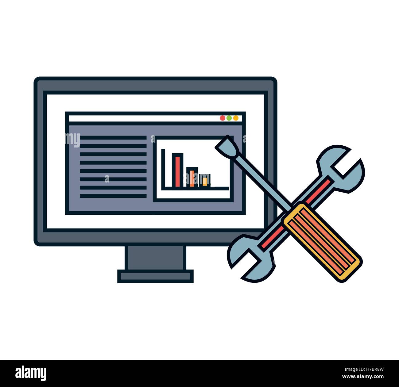 computer desktop display isolated icon vector illustration design Stock ...