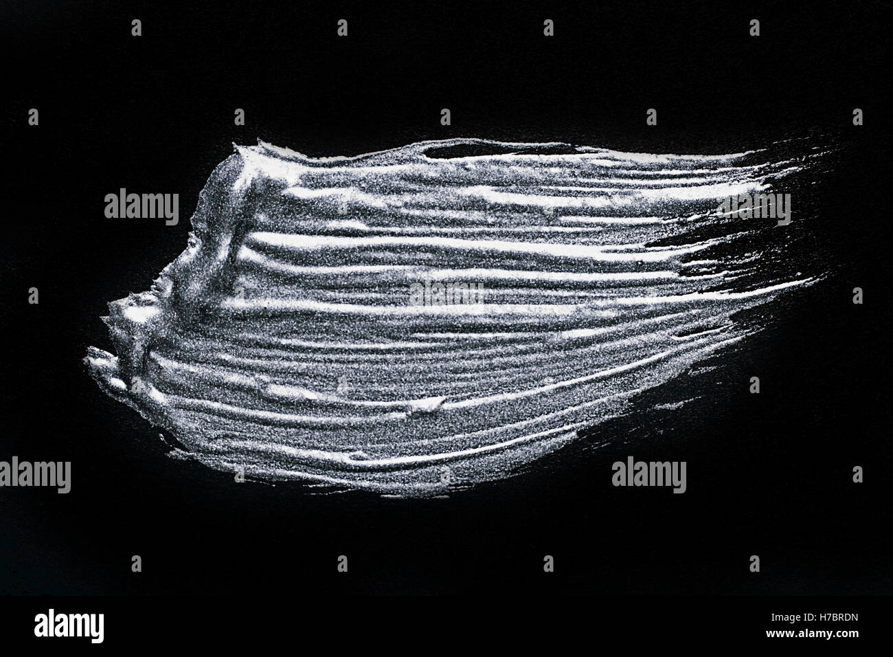 Silver textured painting on black background. Texture of black Silver ...