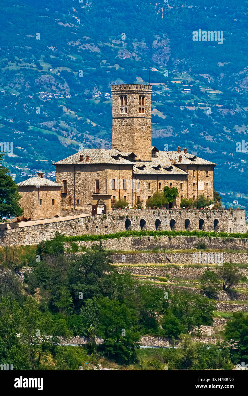 Italy Valle D'Aosta castle of Sarre Stock Photo - Alamy