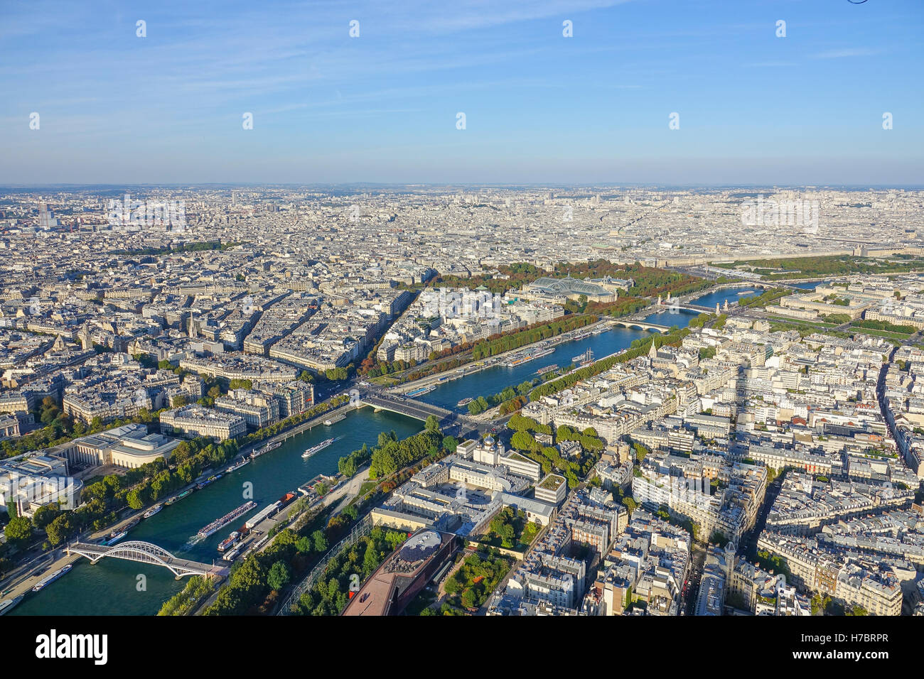 Aerial view over the City of Paris from Eiffel Tower Stock Photo - Alamy