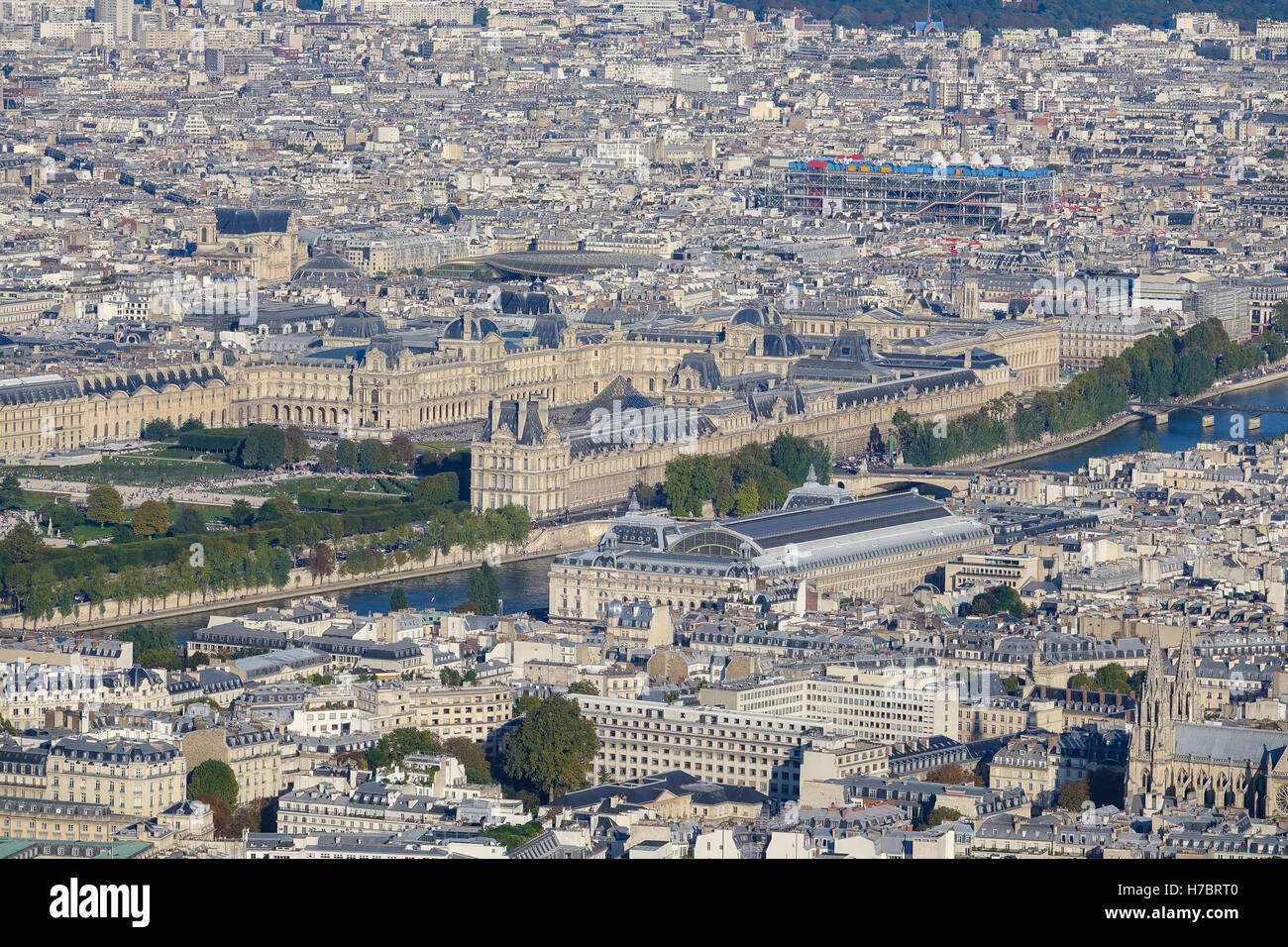 Aerial view over the City of Paris from Eiffel Tower Stock Photo - Alamy