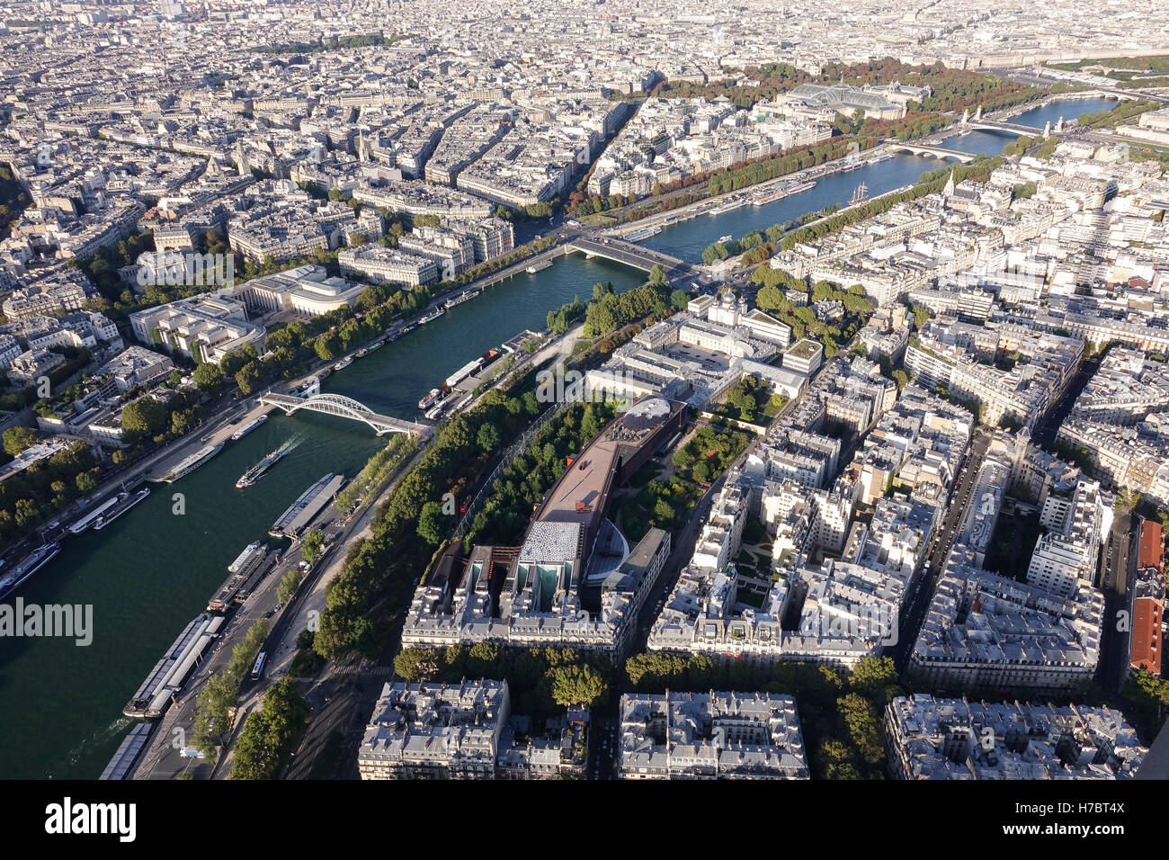 The beautiful city of Paris - aerial view from Eiffel Tower Stock Photo ...