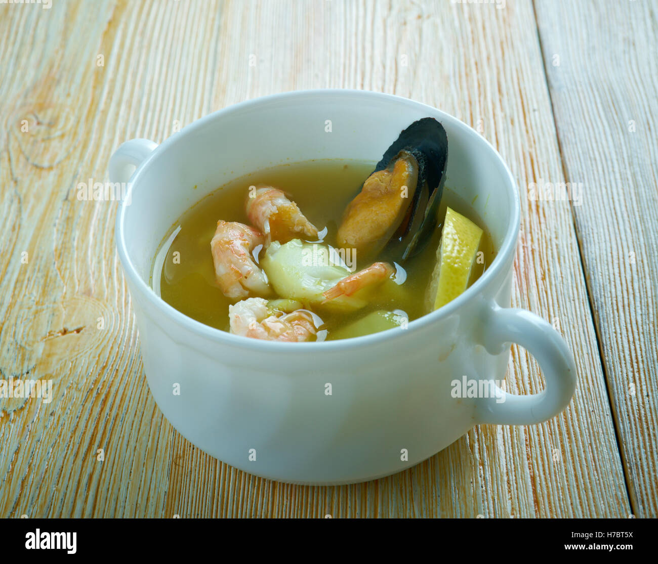 Cahuamanta Mexican seafood dish made with manta ray and shrimp Stock ...