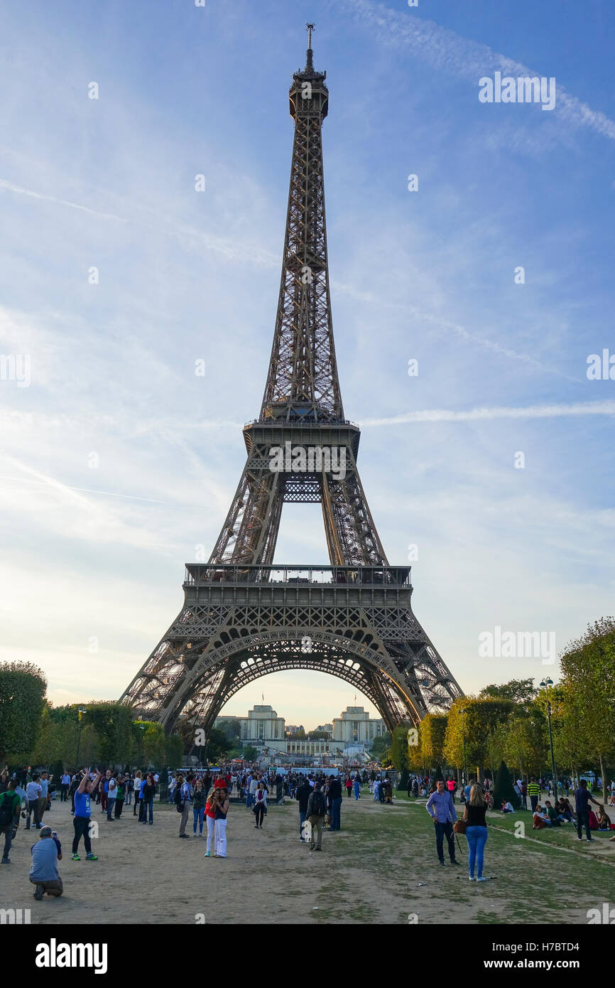 Amazing Eiffel Tower in Paris - a tourist attraction Stock Photo - Alamy