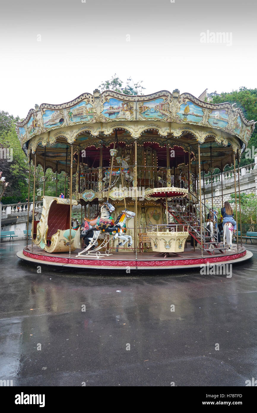 Famous Montmartre carousel in Paris Stock Photo - Alamy