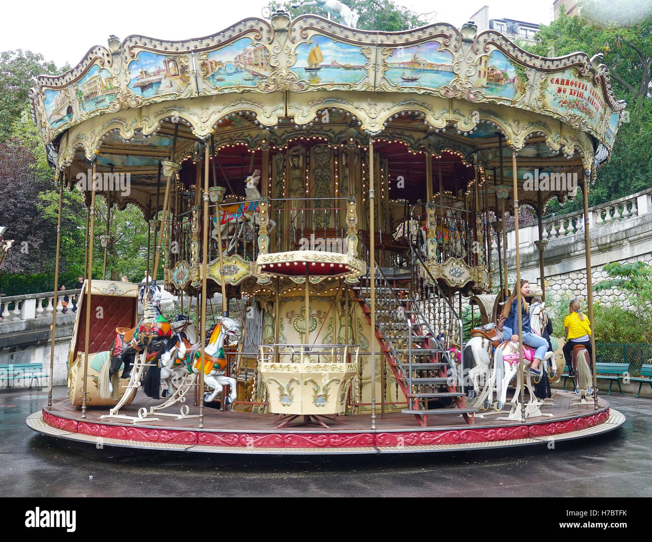 Famous Montmartre carousel in Paris Stock Photo - Alamy