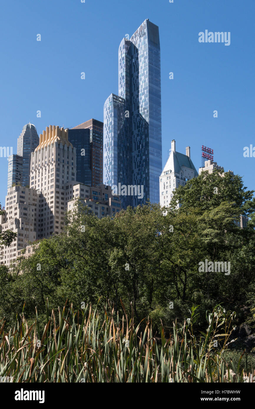 Skyline from Central Park including One 57 Highrise Building, 57th ...