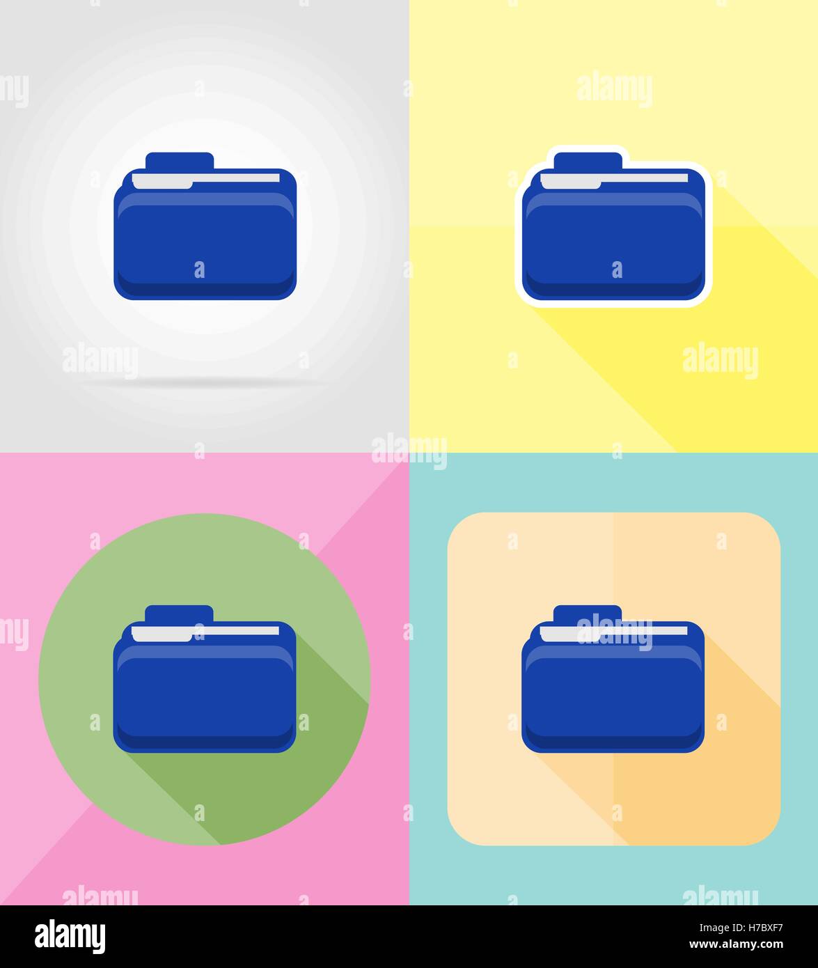 folder flat icons vector illustration isolated on background Stock ...