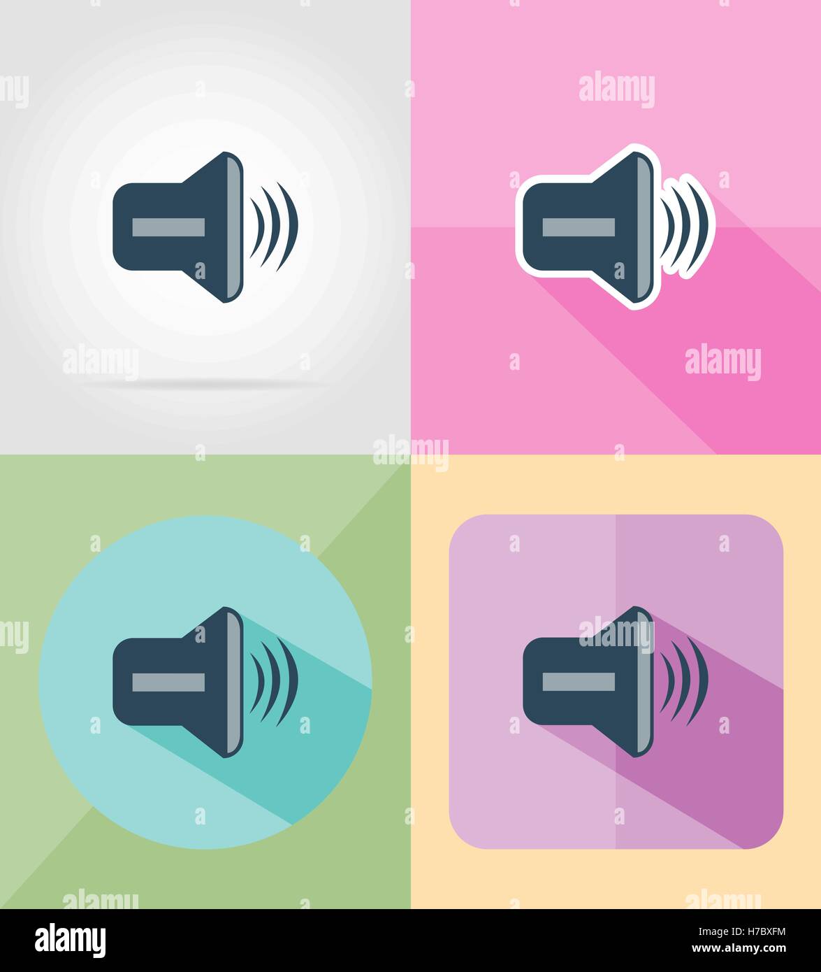 sound flat icons vector illustration isolated on background Stock ...