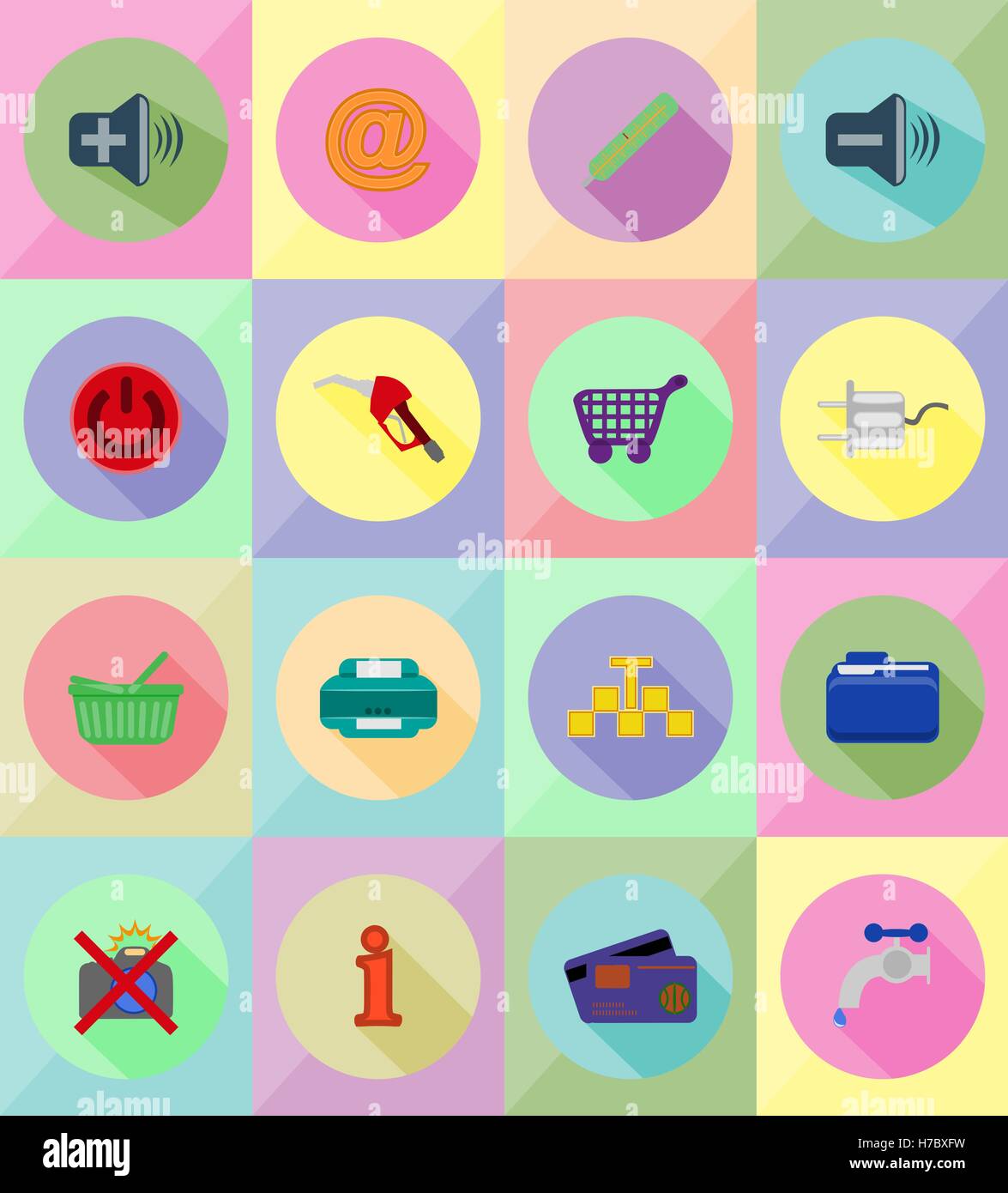 service flat icons vector illustration isolated on background Stock ...