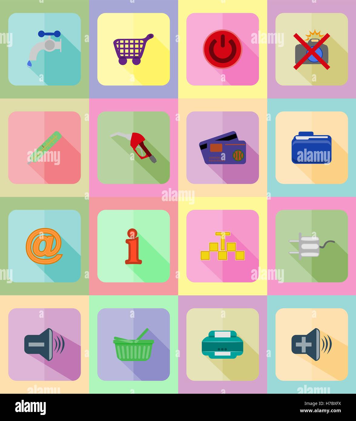 service flat icons vector illustration isolated on background Stock ...