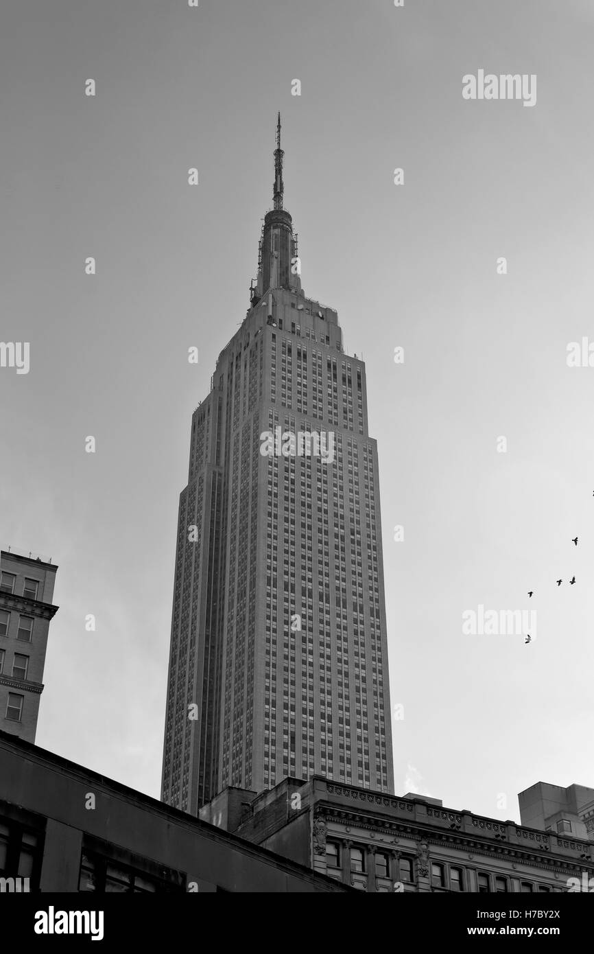 View manhattan empire state building Black and White Stock Photos ...
