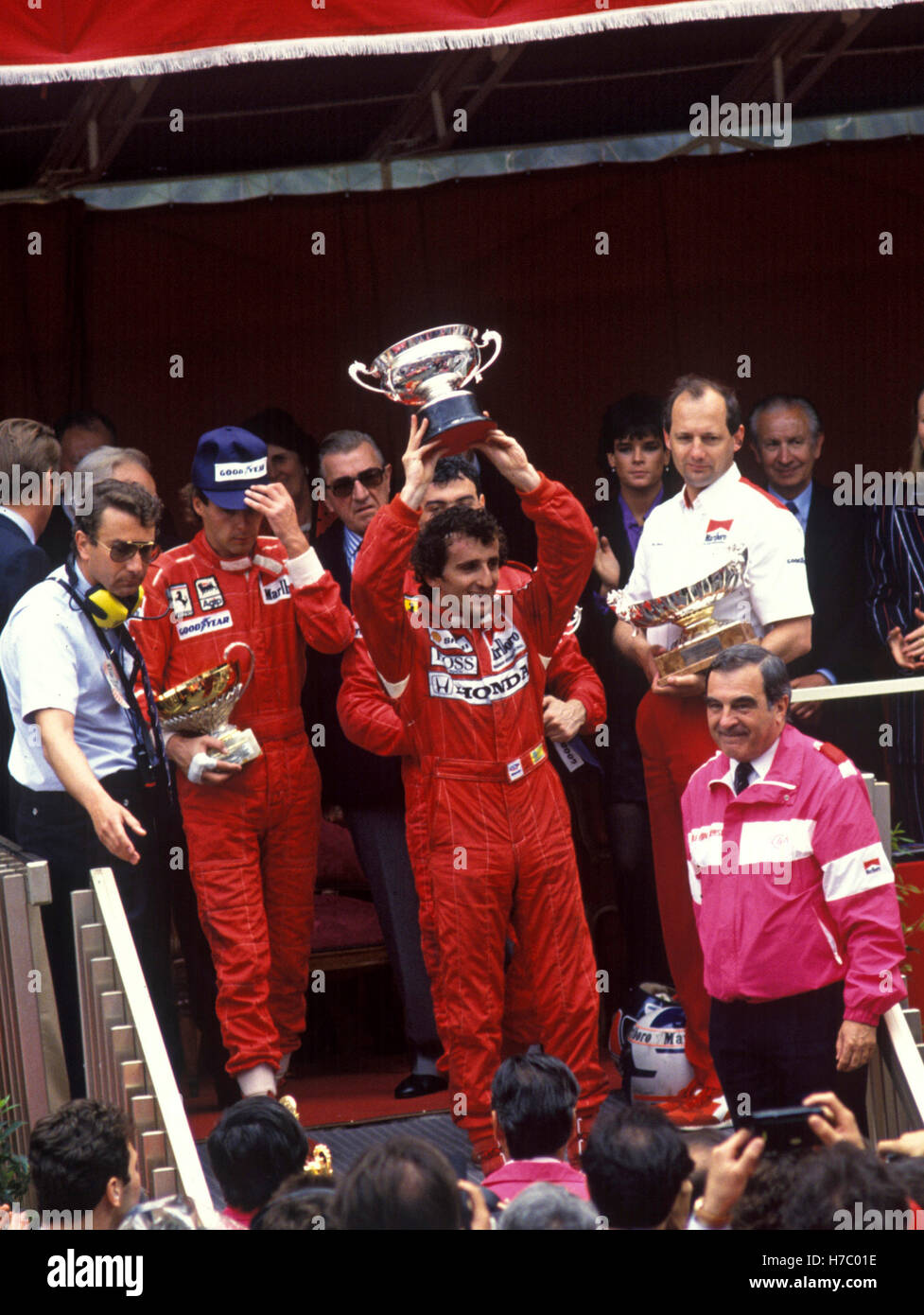 1988 Alain Prost Podium Monaco Cup Stock Photo - Alamy