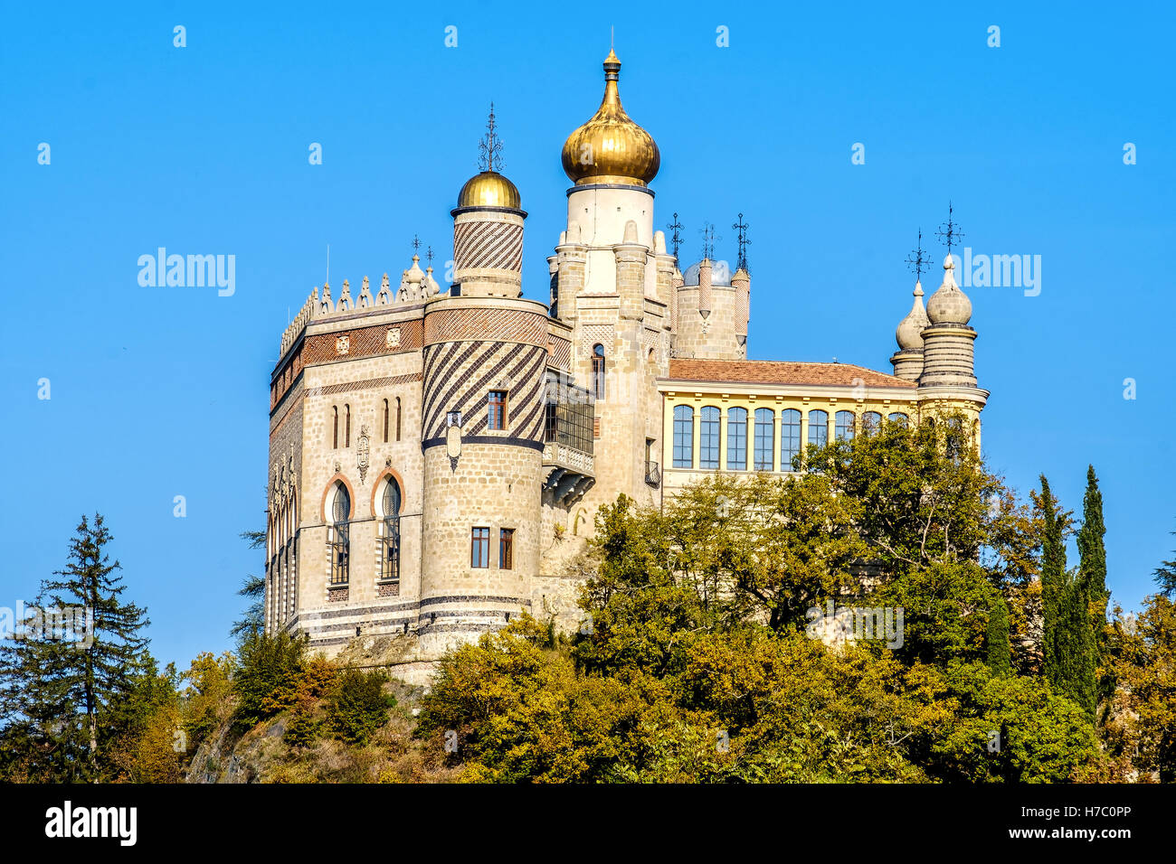Rocchetta Mattei castle in Riola, Grizzana Morandi - Bologna province ...