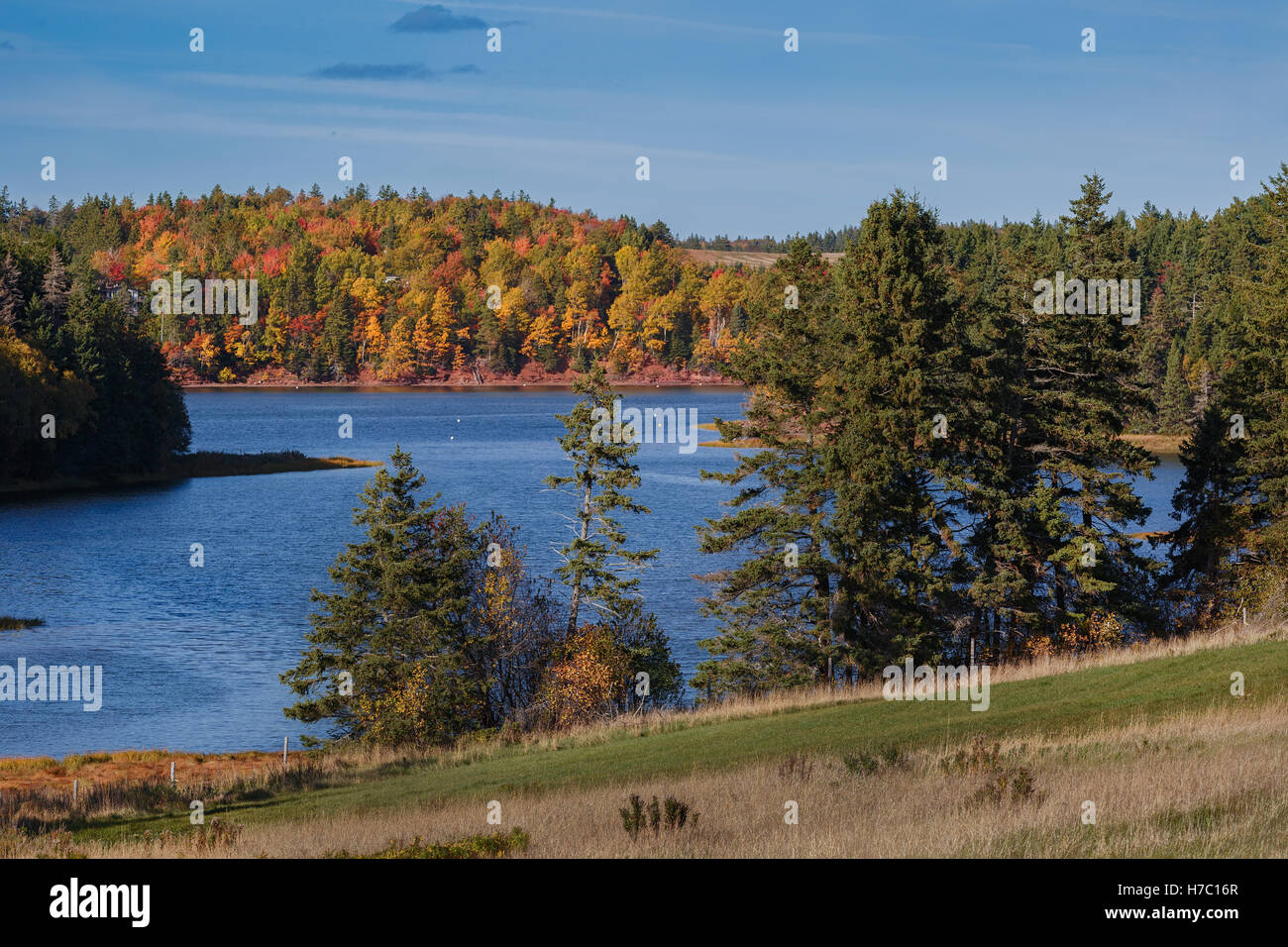 Fall foliage along river hi-res stock photography and images - Alamy