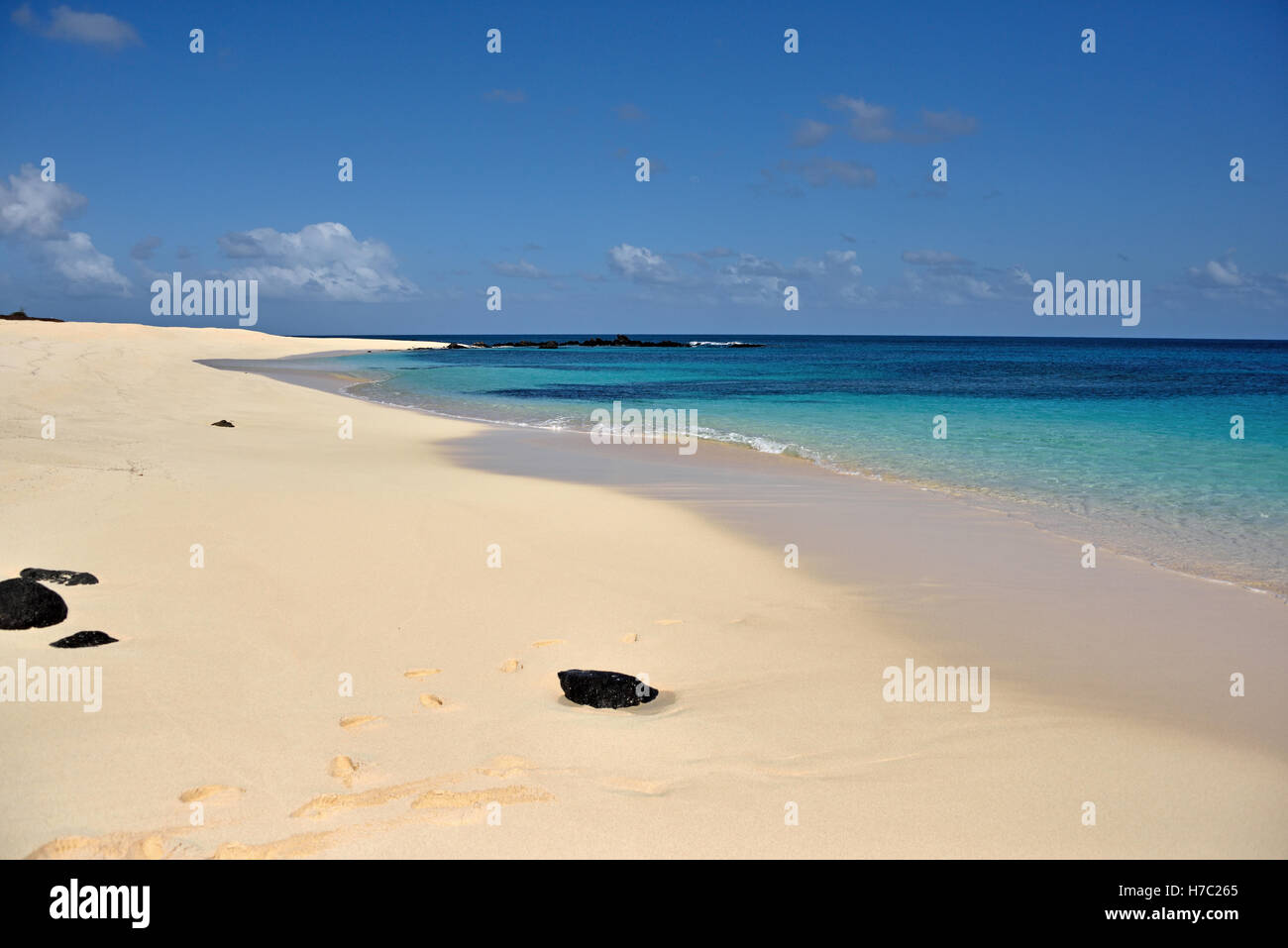 The Beach looking West from the Pierhead in Georgetown Ascension Island ...