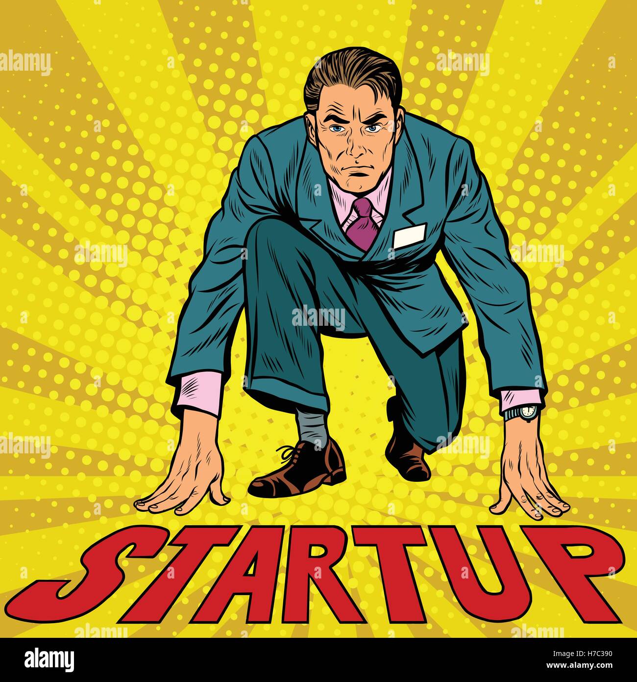 Businessman on starting line Stock Vector Images - Alamy