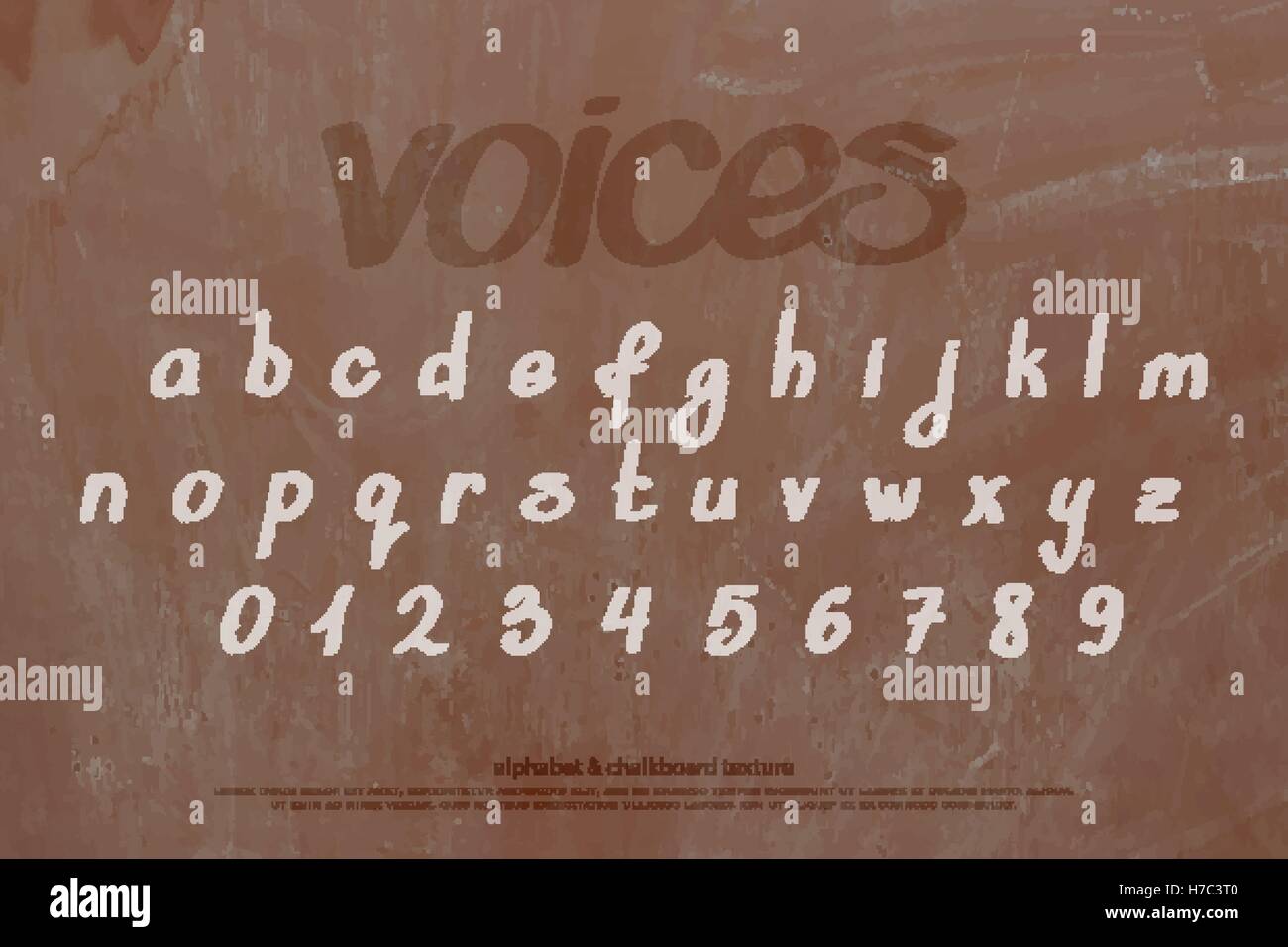 school, italics alphabet letters and numbers over chalkboard texture ...