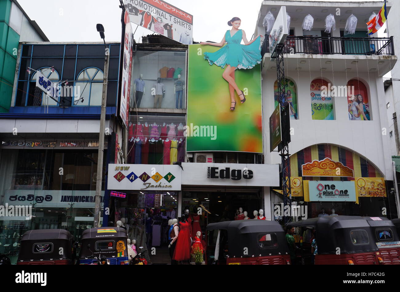 A street sign advertising a clothing shop in Kandy, Sri Lanka Stock ...