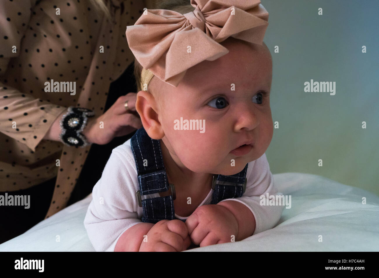 Portrait of 3 months baby girl Stock Photo - Alamy