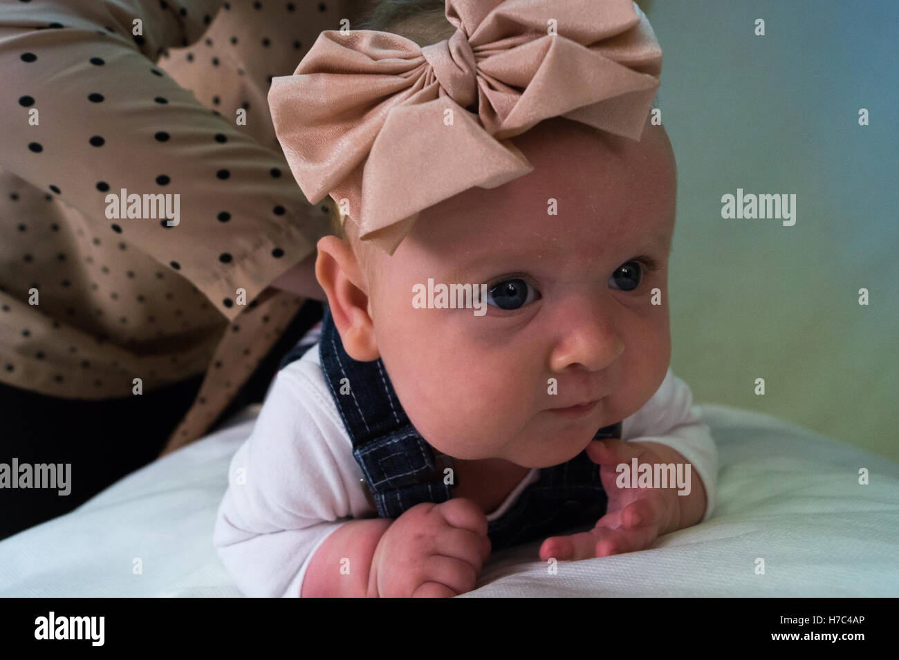 Portrait of 3 months baby girl Stock Photo - Alamy