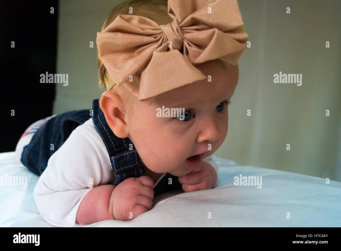 Portrait of 3 months baby girl Stock Photo - Alamy