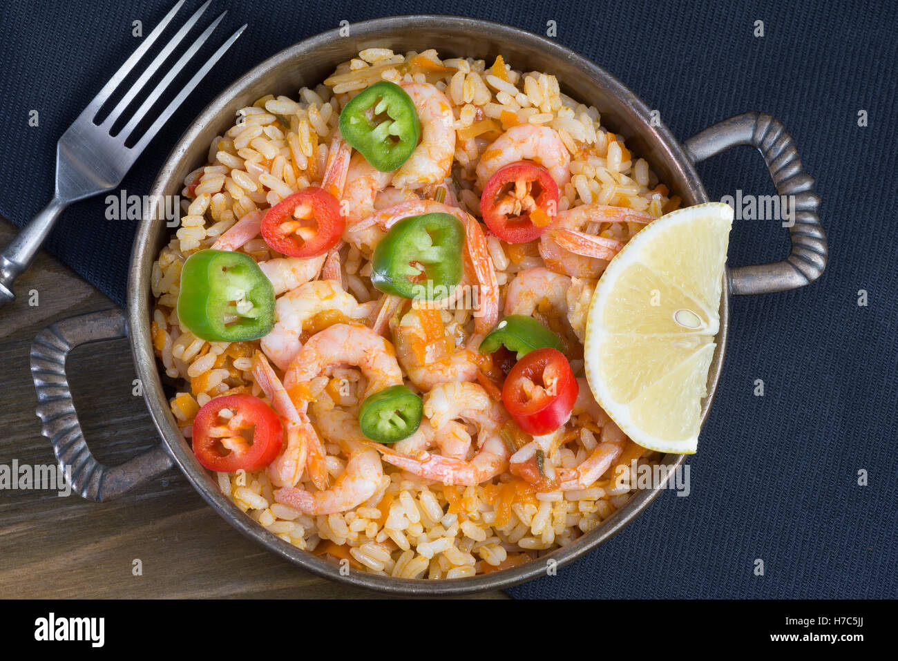 Thai cuisine. Fried rice with shrimp and vegetables - Khao Pad Goong ...