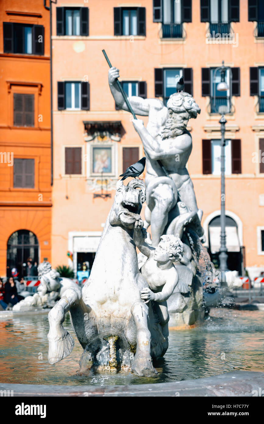 Man with horse fountain statue rome hi-res stock photography and images ...