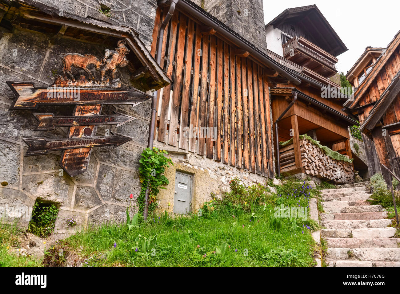 Building in Hallstatt, Austria Stock Photo - Alamy